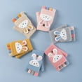 AWZXDE Children Five Fingers Gloves Thickened Cute Cartoon Knitted Flip ...