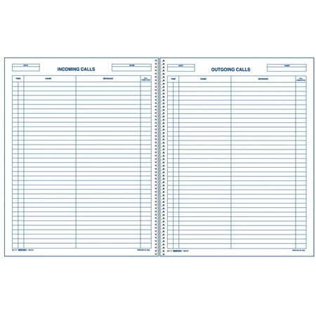 Rediform Wirebound Incoming/Outgoing Call Register, 11 X 8.5, 100 Pages ...