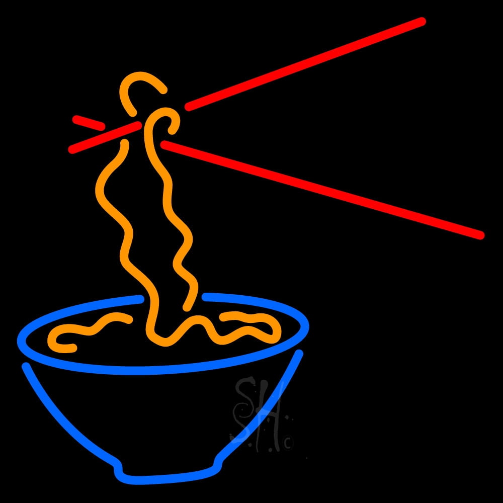 Bowl Noodles LED Neon Sign 16 x 16 - inches, Clear Edge Cut Acrylic ...