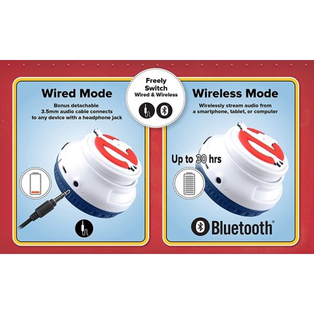 Ghostbusters Wireless Headphones with Microphone for Video Call or Zoom ...