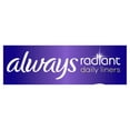 Always Radiant Daily Liners Long Absorbency, Up to 100% Odor-free, 92 ...