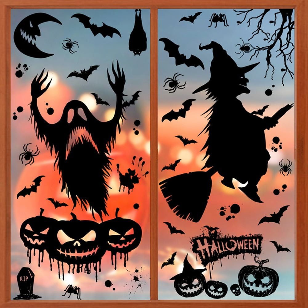 Gift Smooth Surface Static PVC Glass Door Party Supplies Ghost Witch ...