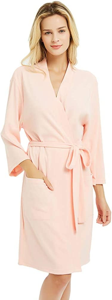 U2SKIIN Womens Robes, Lightweight Blend Cotton Bathrobe 3/4 Sleeves ...