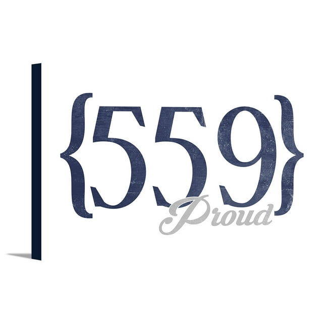 Fresno, California - 559 Area Code (Blue) - Lantern Press Artwork ...