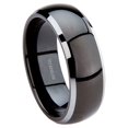 Devuggo Couple Rings Black Mens Titanium Matching Band Women Cz