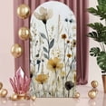 Arch Backdrop 5 Ft, Watercolor Botanical Floral Spandex Stretch Fitted ...