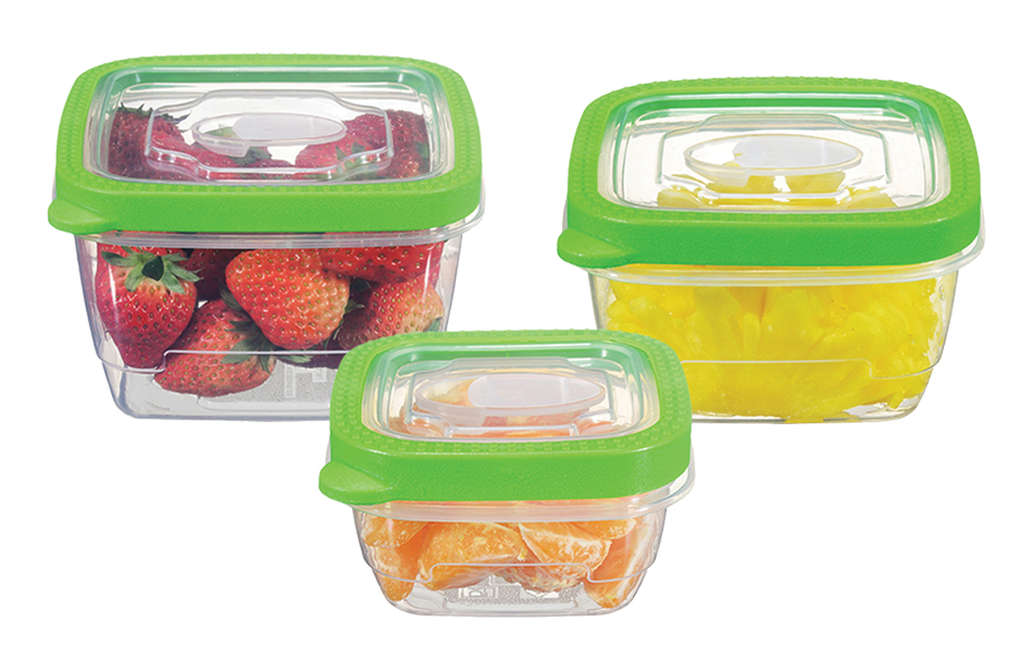 Diamond Home 3 Piece Fresh Seal Nested Containers- Green 10231 ...