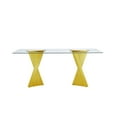 Ssline Dining Table with Tempered Glass Top Gold Mirror Finish ...