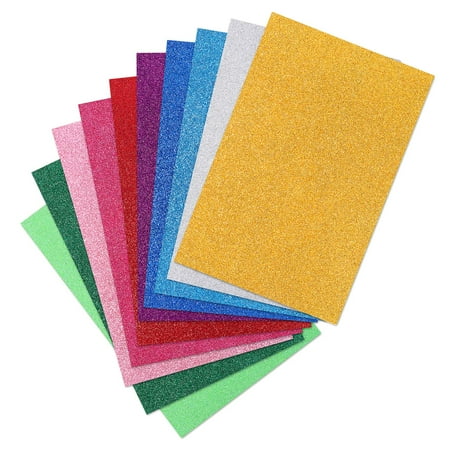 Supvox 10pcs Colorful Eva Sheets Handicraft Sheets Glittering Assorted ...