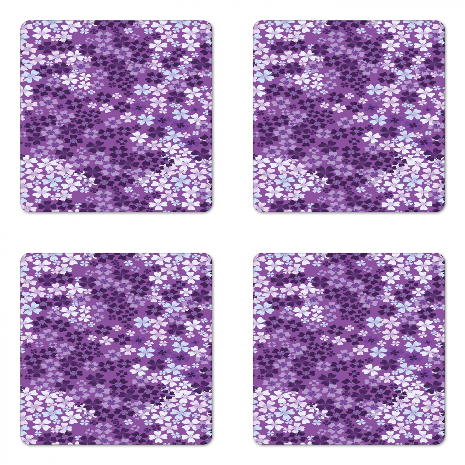 Flower Coaster Set of 4, Lilac Flowers Blossoms in Spring Romantic ...