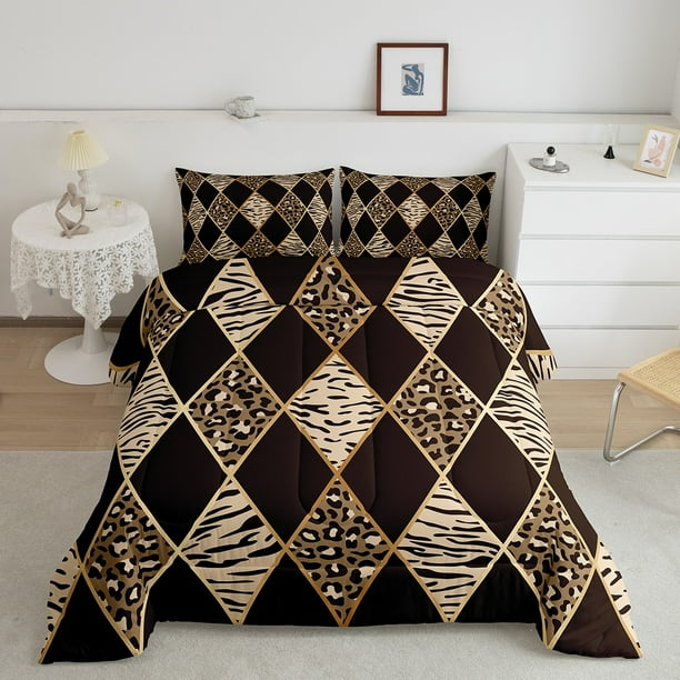 Safari Animal Print Full Comforter Set Cheetah Zebra Tiger Bedding ...