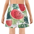 BZSMCE Swim Shorts Watermelon Tropical Leave Pattern For Quick-Dry ...