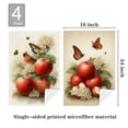 A painting of three apples and a bird on a branchtea towels4 Pieces 16 ...