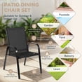 2-Pack Outdoor Dining Chairs with Armrests – Heavy-Duty Steel Frame ...