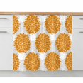 Abstract Dahlia Cabinet Curtains 11" W x 13" L Vintage Orange Country ...