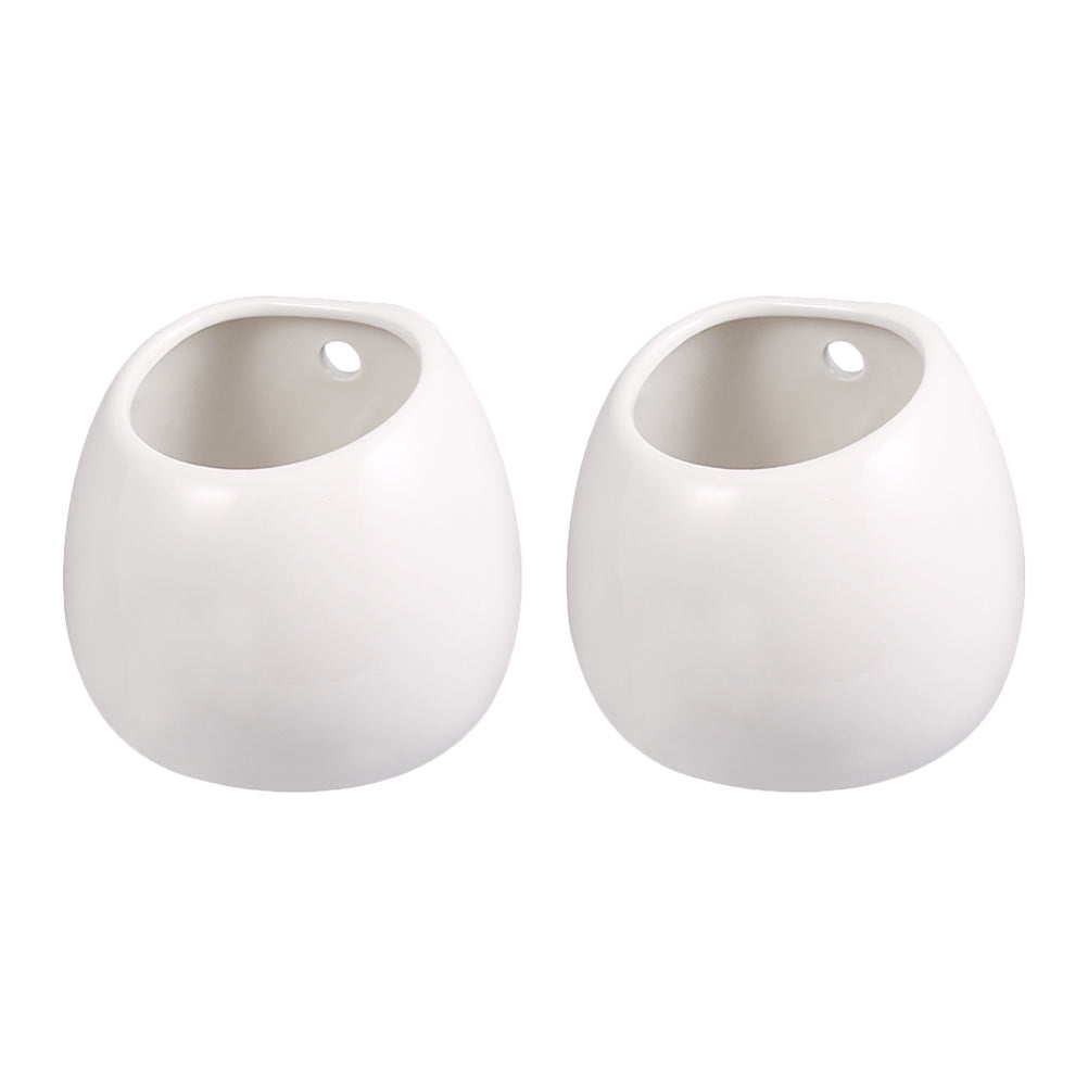 Click here for Deepcraff 2pcs White Wall Hanging Flower Pot Ceram... prices