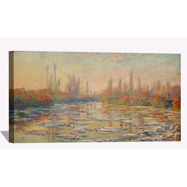 Claude Monet Canvas Wall Art Monet Floating Ice Framed Painting For ...