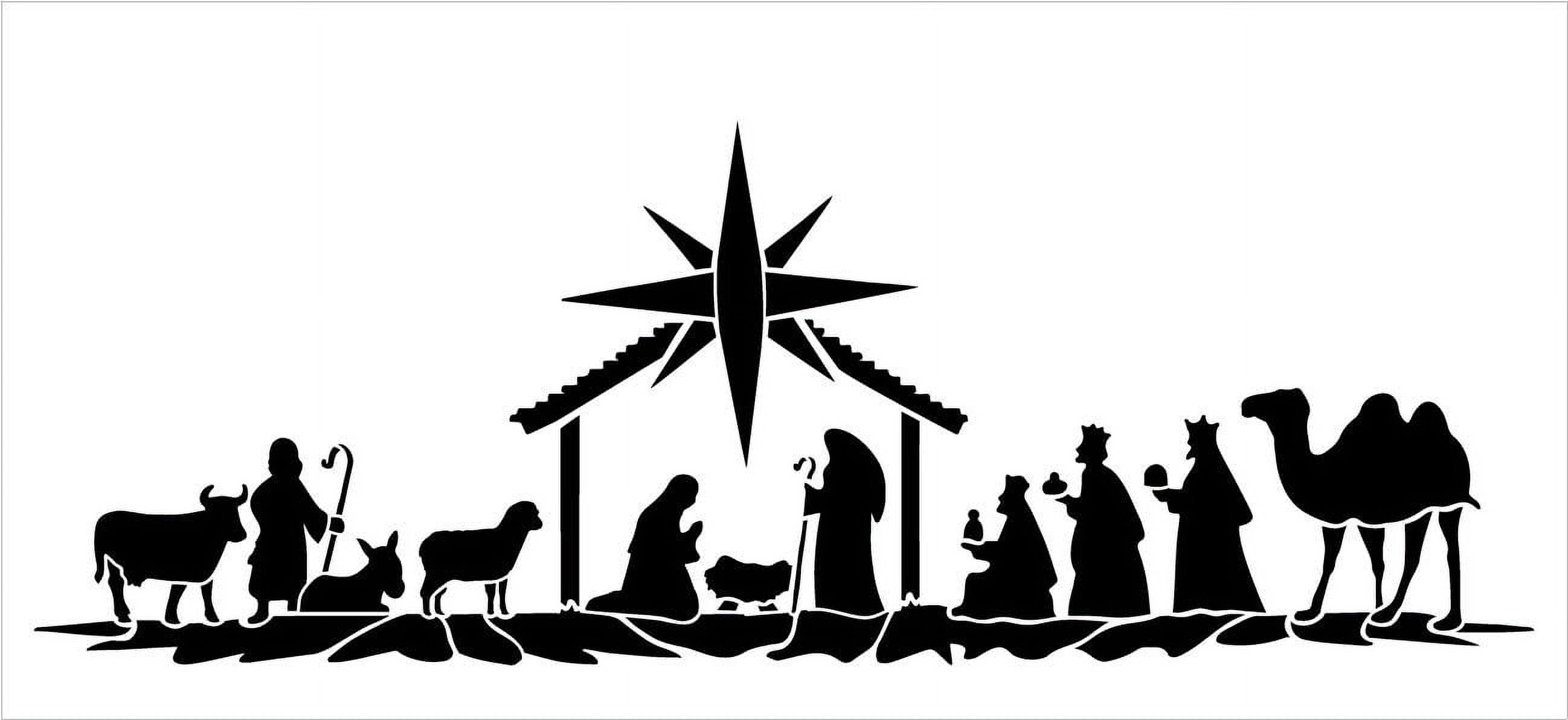 Nativity Scene Silhouette Template