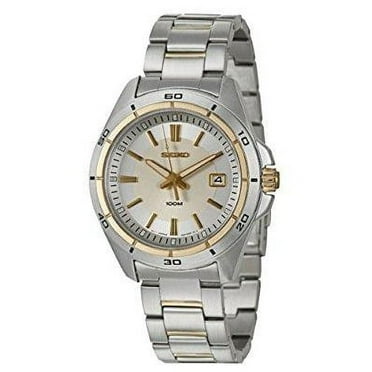 Seiko Essentials Quartz Men's Watch SUR432, Gray Dial, Gold-Tone Hands ...