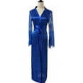 Clearance Hontri Robes Satin Silk Nightgown Long Sexy Sleepwear Robe Lingerie Lace Nightdress