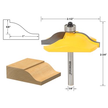 1-1/2" Base Cap Molding Router Bit - 1/2" Shank - Yonico 16129 ...