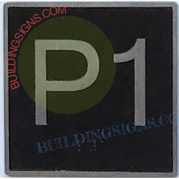 ELEVATOR FLOOR NUMBER P1 SIGN- ELEVATOR JAMB PLATE FLOOR parking 1 SIGN ...