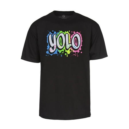 Colorful YOLO You Only Live Once Graphic T-Shirt - Black, Medium ...