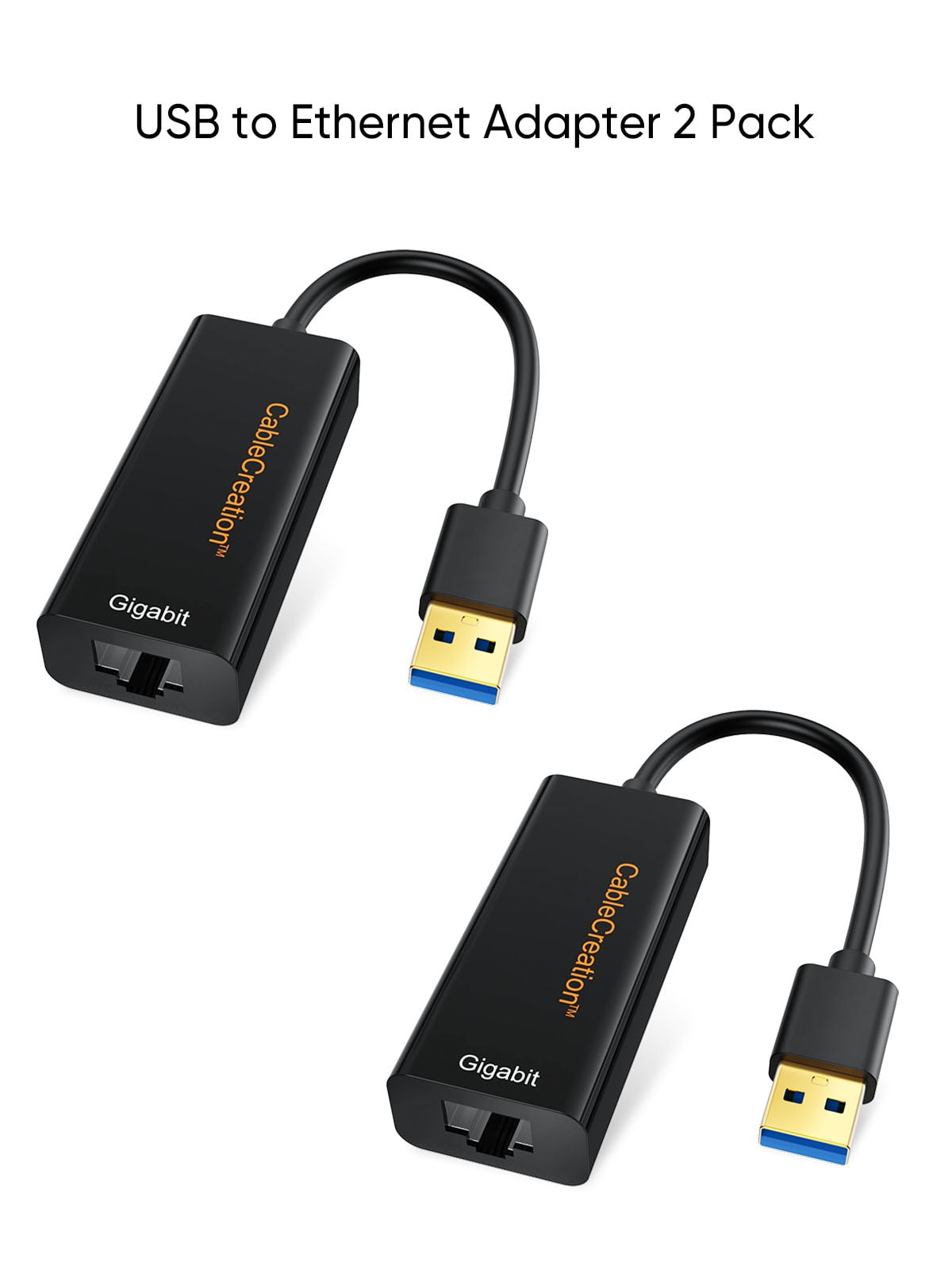CableCreation 2-Pack USB to Ethernet Adapter Cable, USB 3.0 to RJ45 Lan ...