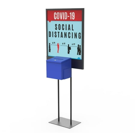 FixtureDisplays® Poster Stand Social Distancing Signage with Donation ...