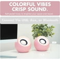 Pink Computer Speakers for Desktop PC with RGB Lighting, Bluetooth, USB ...