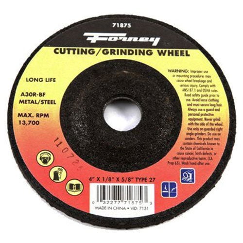 Forney 71875 Grinding Wheel with 5/8-Inch Arbor, Metal Type 27, A30R-BF ...