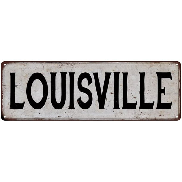 LOUISVILLE Vintage Look Rustic Metal 6x18 Sign City State 106180041291 ...