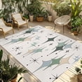 Colorful Stars Indoor Outdoor Rugs 5x8 Ft, Vintage Green Teal Light ...