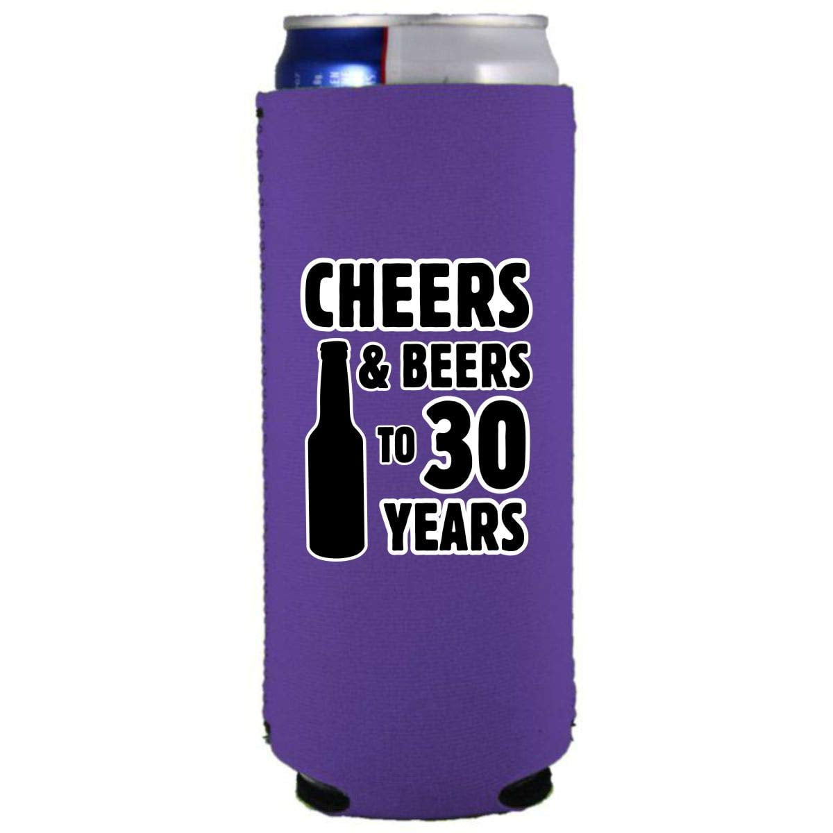 Cheers & Beers to 30 Years Slim Can Coolie (Purple, 4 Pack) - Walmart.com