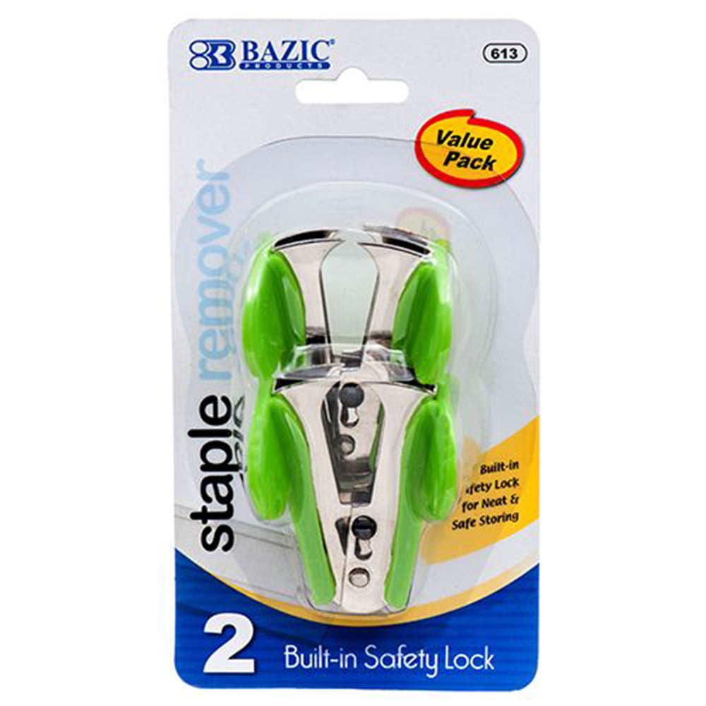 Staple Remover Claw Style W/Safety Lock 2 Ct Asst Color by Bazic ...