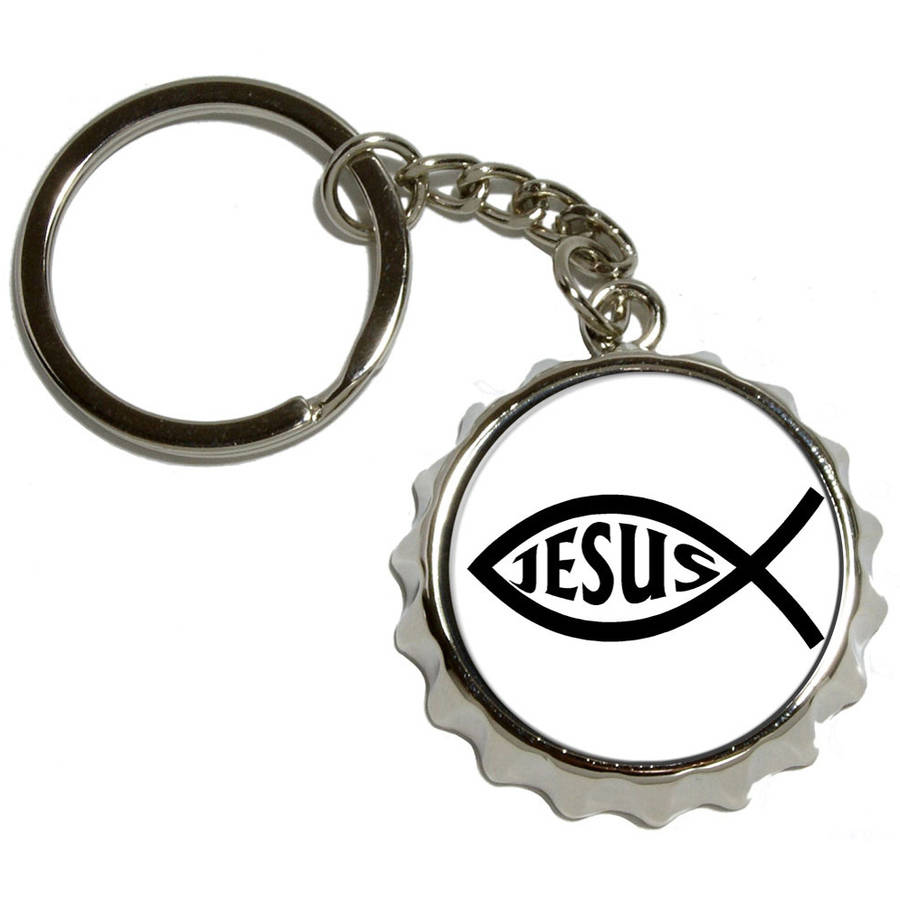 Ichthus Fish Christian Jesus, Nickel Plated Metal Popcap Bottle Opener ...