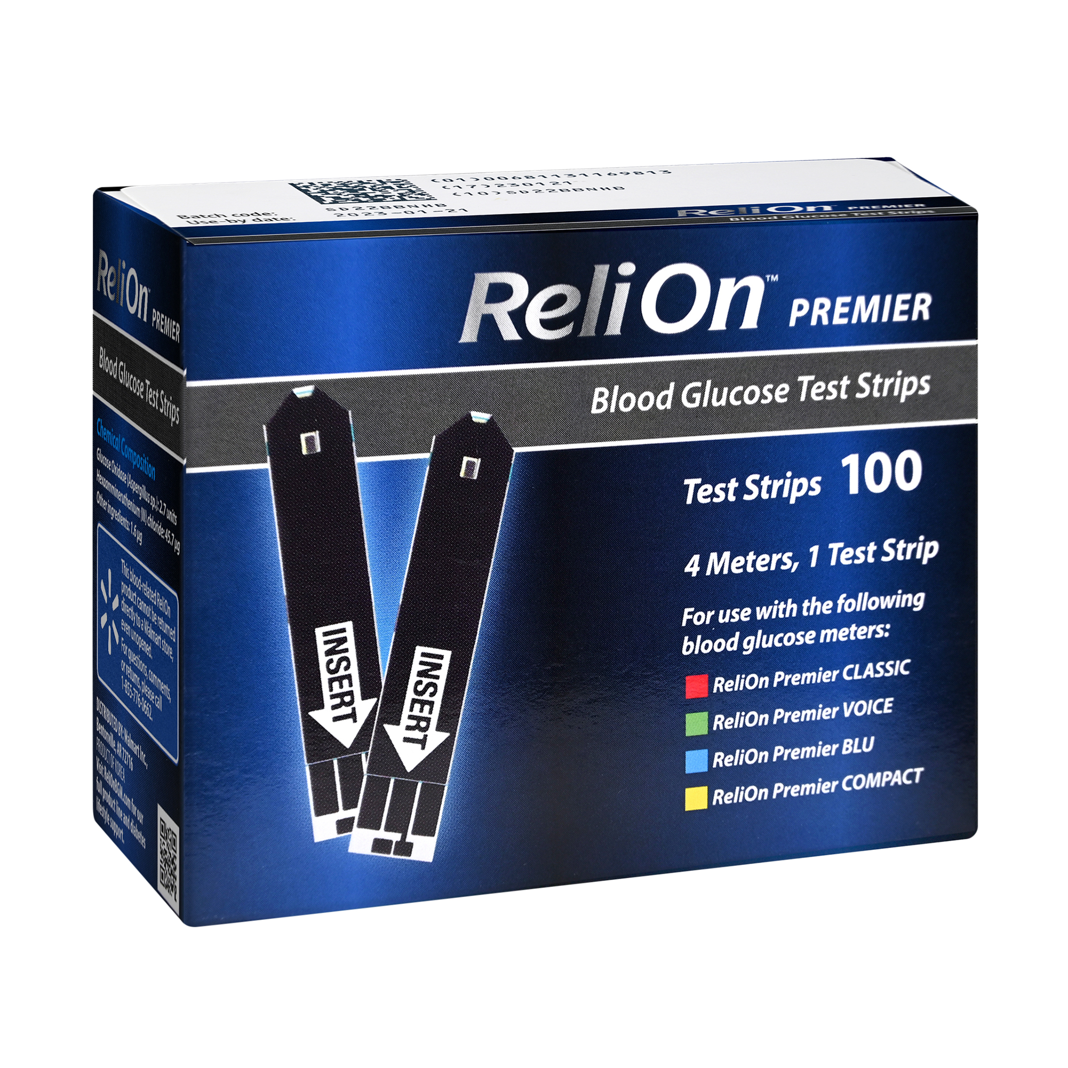 ReliOn Premier Blood Glucose Test Strips 100 Count Walmart ReliOn Premier Blood Glucose Test Strips 100 Count Walmart
