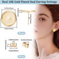 50Pcs Flat Round 304 Stainless Steel Stud Earring Settings with 50Pcs ...