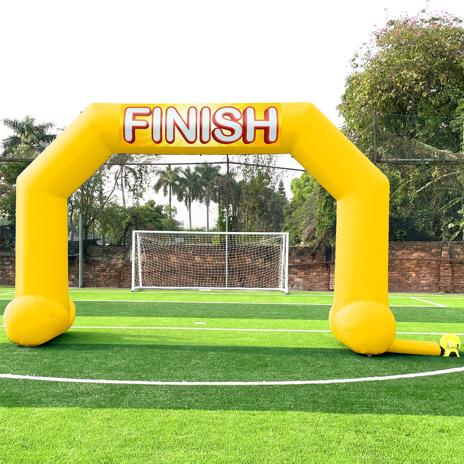 Sewinfla 20ft Inflatable Arch Yellow with Start Finish Line Banners and ...