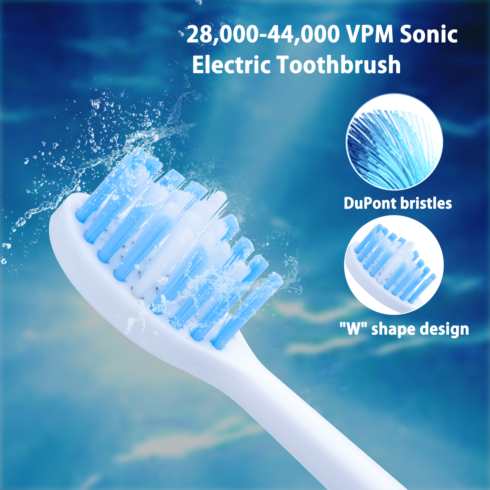 Buy MOCEMTRY Sonic Electric Toothbrush Rechargeable toothbrushes for Adult with 4 Duponts Brush ...