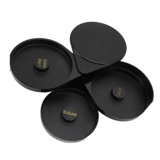 Sugar Salt Rimmers, Bar Glass Rimmer Bartender Tool Labeled Tray 3 Tier ...