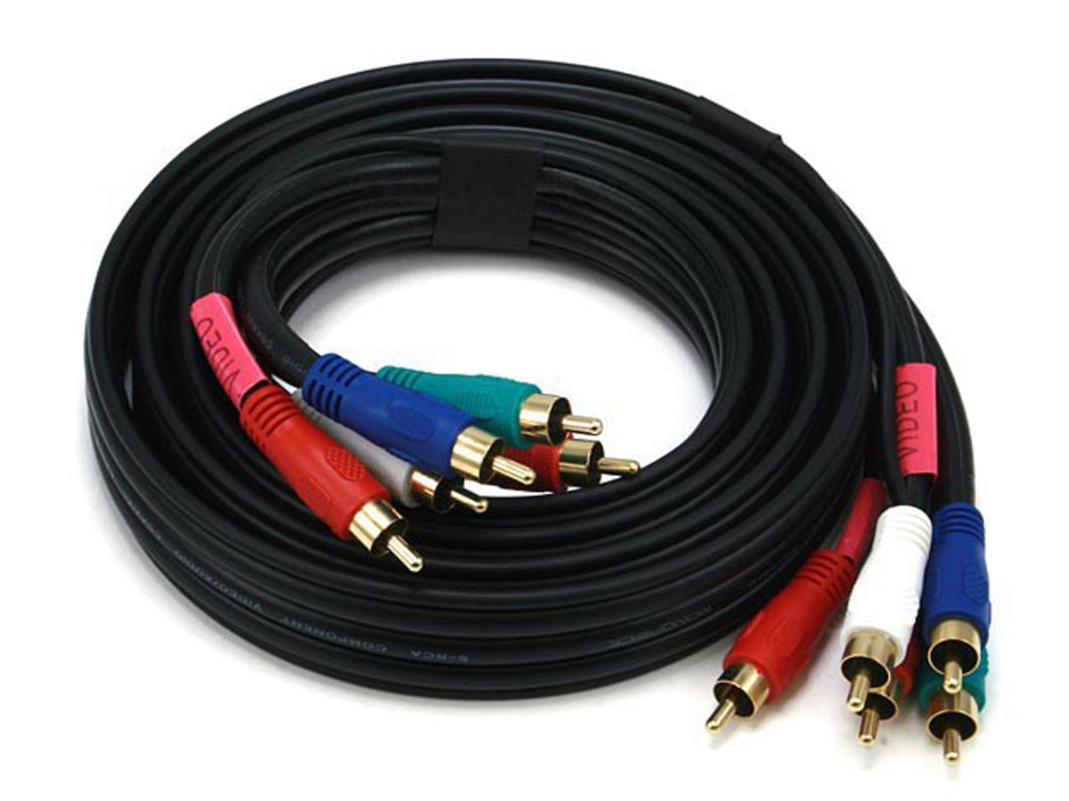 Monoprice 6ft 22AWG 5-RCA Component Video/Audio Coaxial Cable (RG-59/U ...