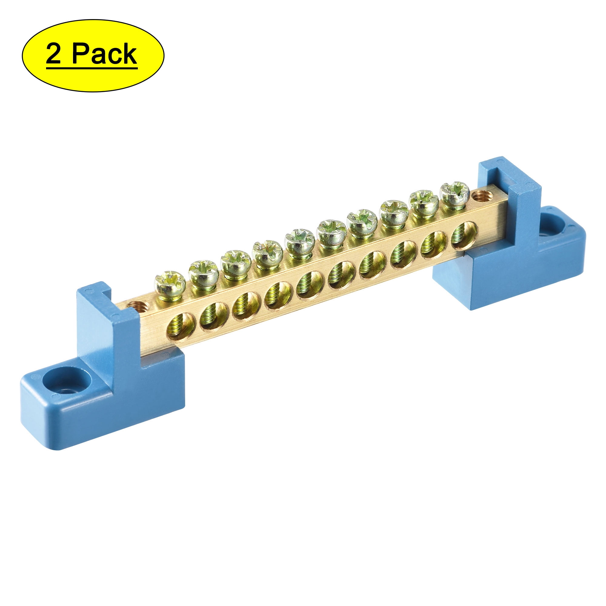 Uxcell Bridge Design Terminal Screw Block Barrier Brass 10 Positions ...