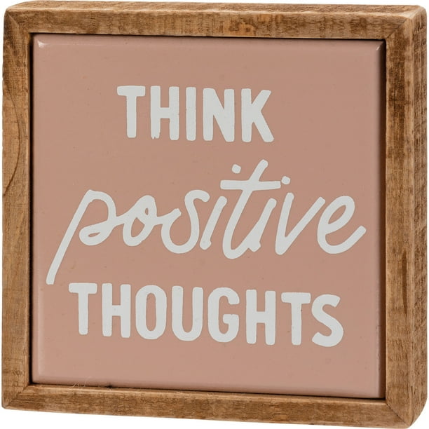 Think Positive Thoughts Wooden Mini Box Sign - Walmart.com