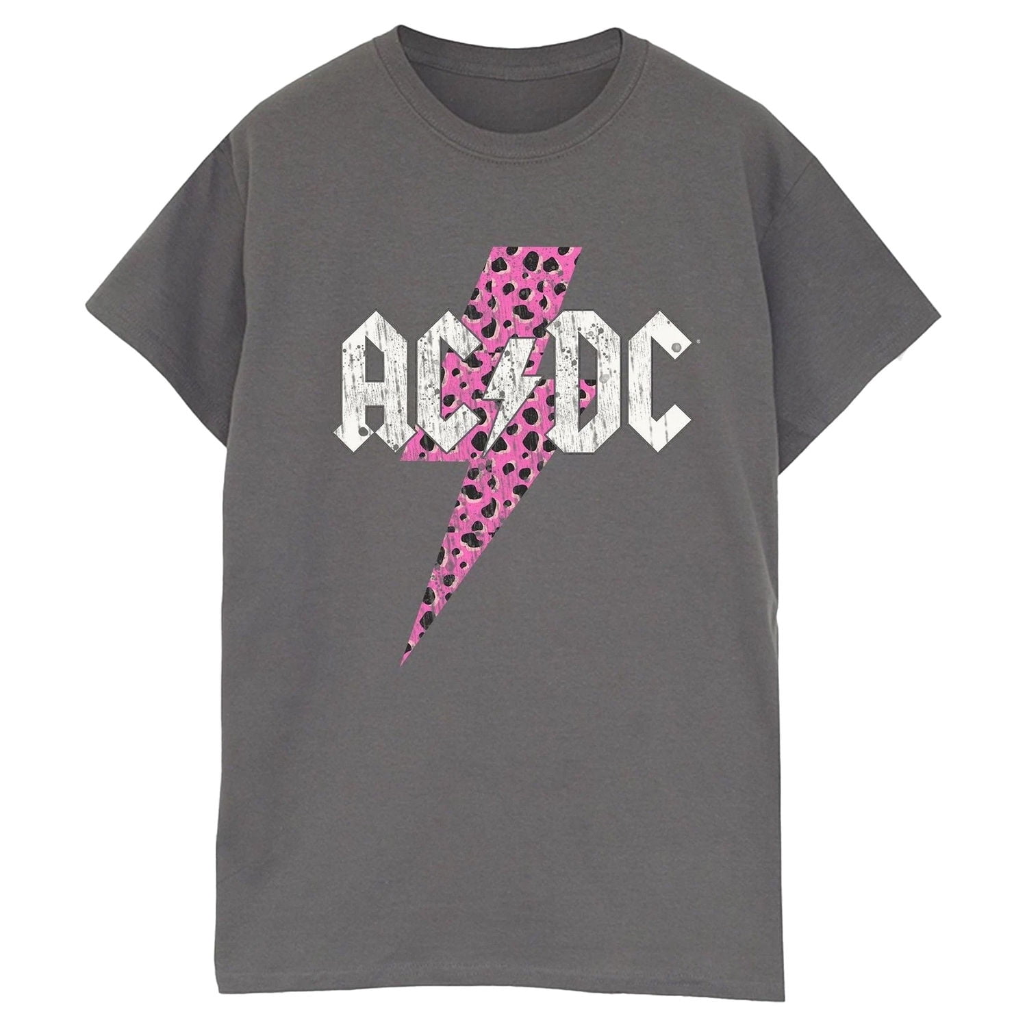 Click here for Acdc Ac/Dc Womens Leopard Bolt Cotton Boyfriend T-... prices