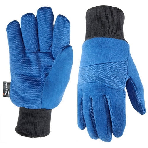 Wells Lamont Insulated Thinsulate Jersey Cold Weather Work Gloves, Blue ...