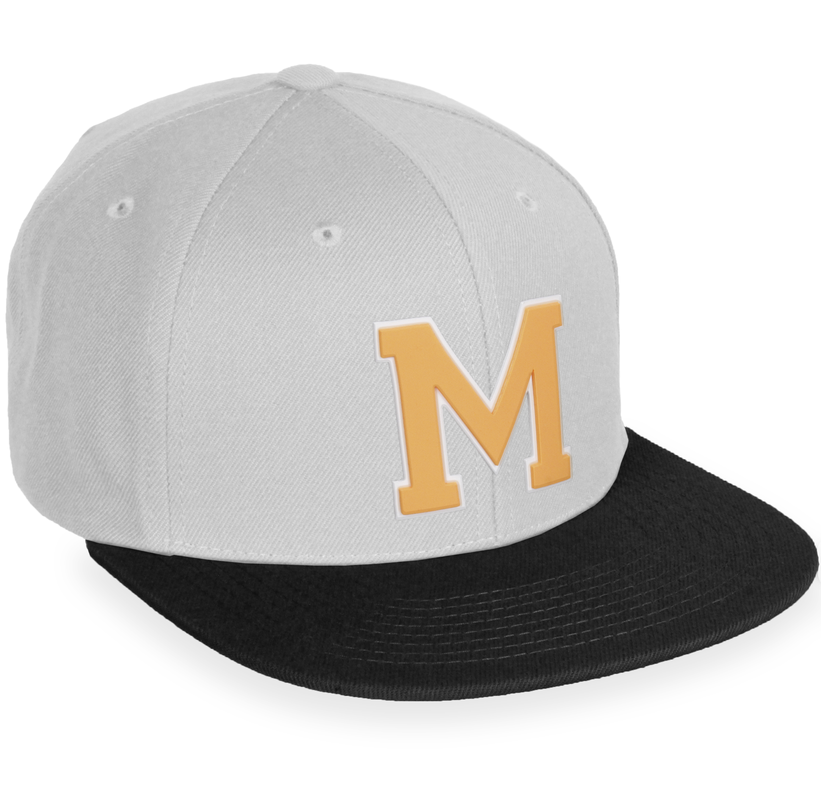 Daxton Classic Snapback White Neon Orange A to Z Letters Flat Bill ...