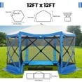 HOTEEL 12x12ft Pop-up Gazebo EZ Set-up Camping Canopy Tent with 6 Sides ...