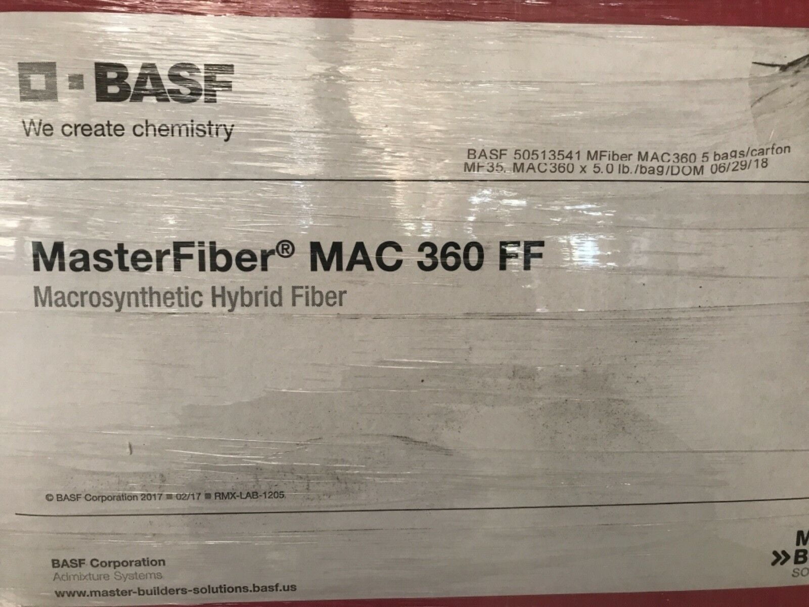 Basf masterfiber mac 360 ff Macrosyhthetic hybrid fiber (5 bags ) 5lbs ...