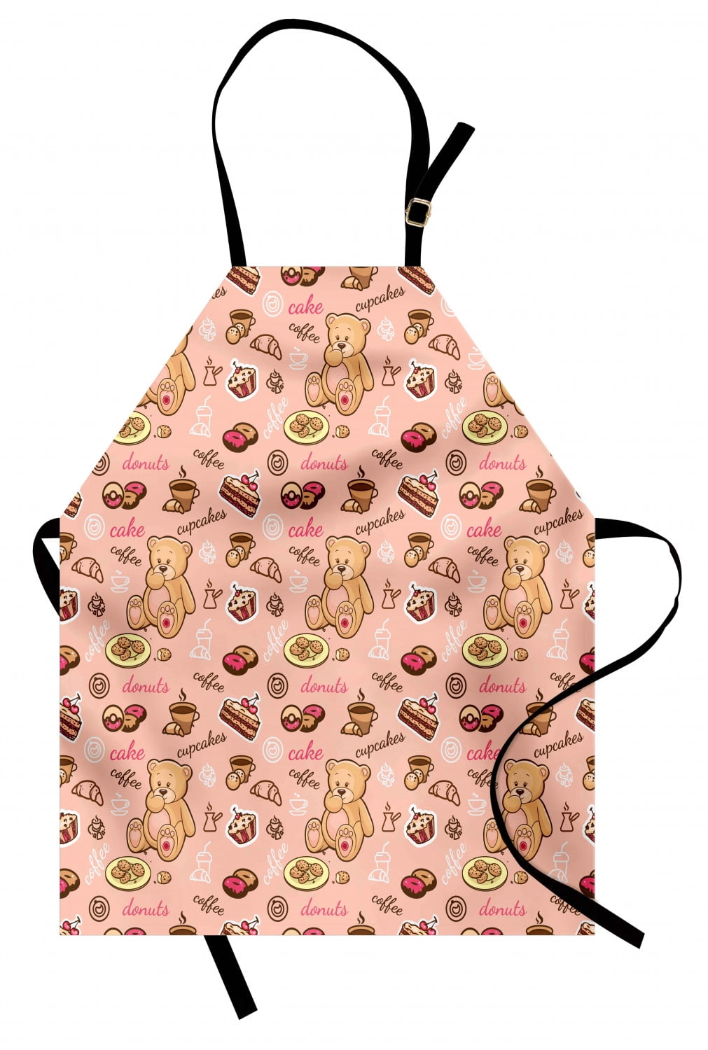 Kids Apron Teddy Bear with Cupcakes Cookies Donuts Cakes Cute Playroom ...